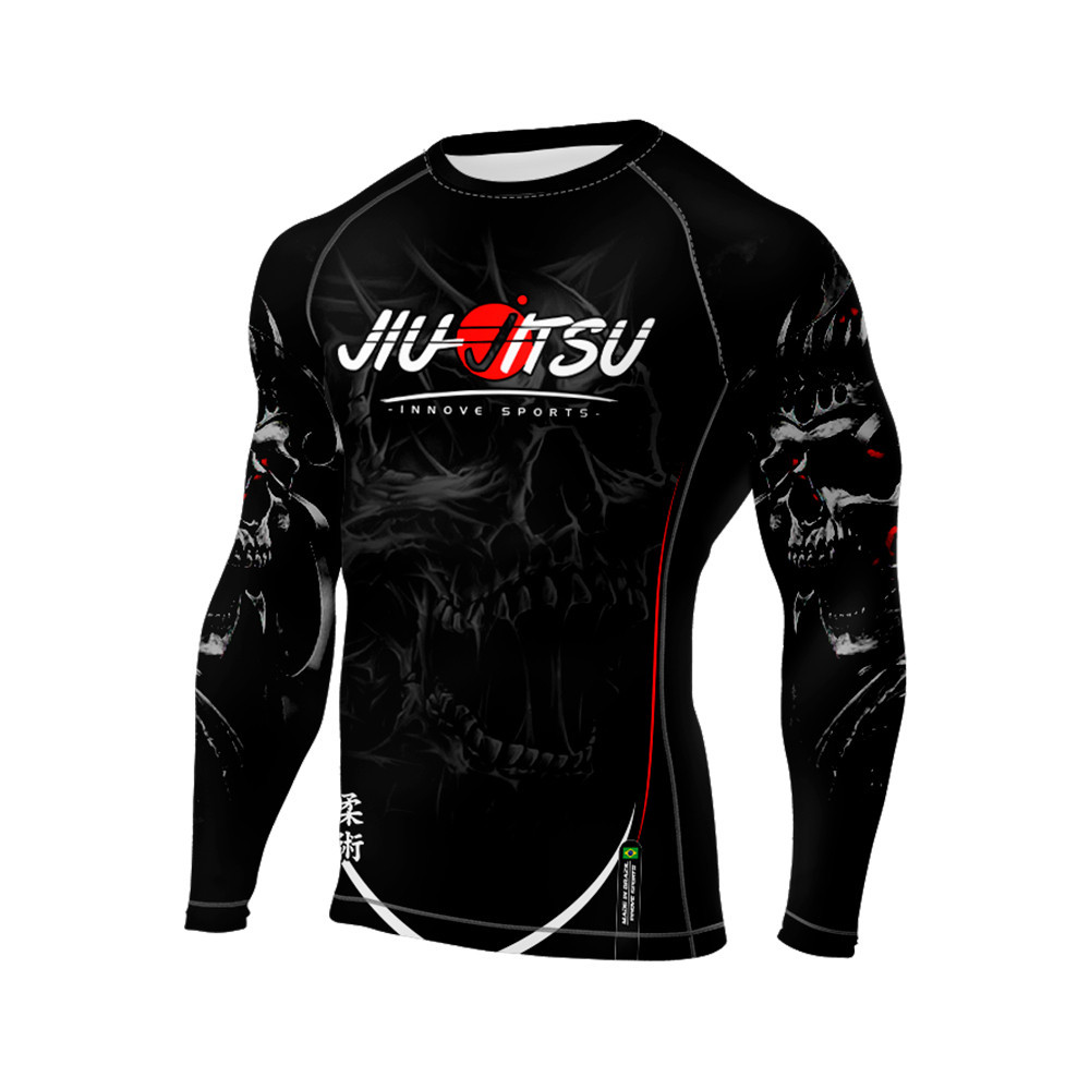 Rash Guard Manga Longa Jiu-jitsu Caveira Bjj Innove | Shopee Brasil