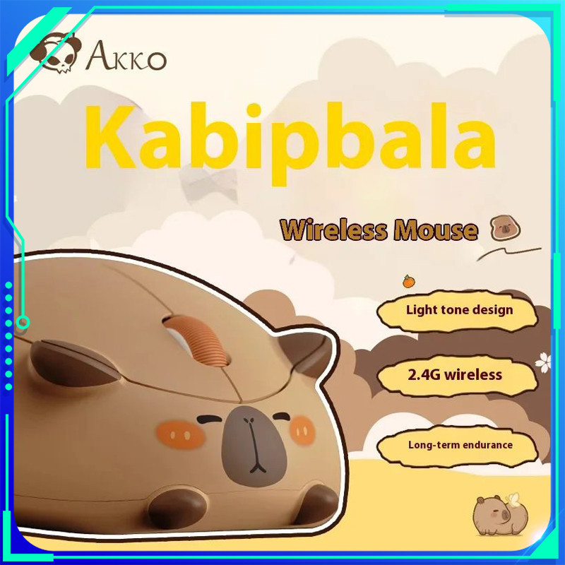 Akko Capybara Mouse Sem Fio Cute 2.4G Mini Portátil SIlent Para ...