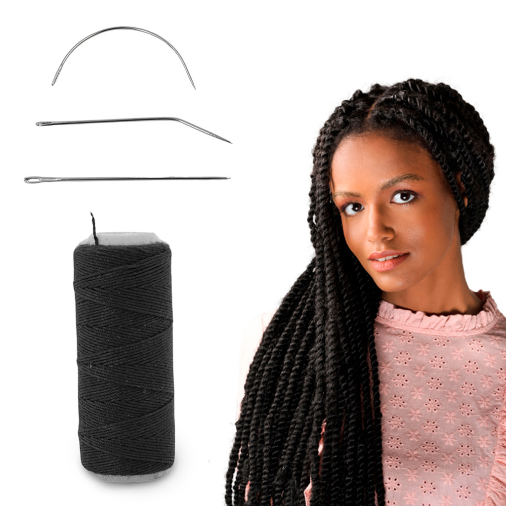 Kit Aplicação Mega Hair Entrelace Cabelo Linha 3 Agulhas | Shopee Brasil
