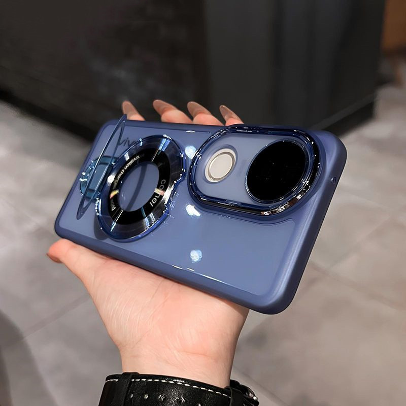 Para VIVO V50 V40e V40 Lite Y04 Y29S Y29 Y39 Pro 4G 5G Suporte Magnético Capa Transparente Macio ...