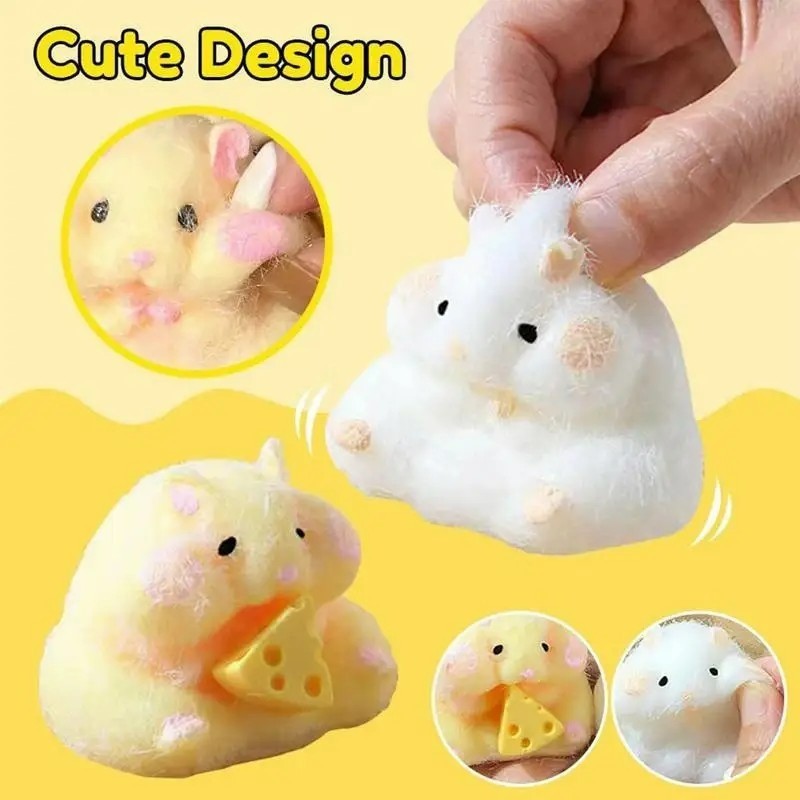 Brinquedo De Espremer Fofo Hamster Squishy Mochi-Fuzzy Soft TPR ...