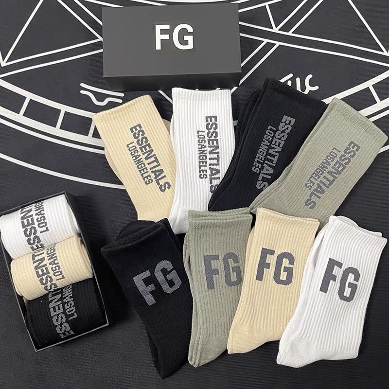 Medo De Deus Essentials Marca Da Moda FOGFEAR Rico FG Carta Meias Linha ...