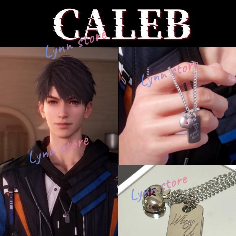 Tamanho Grande Amor E DEEPSPACE CALEB Cosplay Colar Prata Brilhante ...