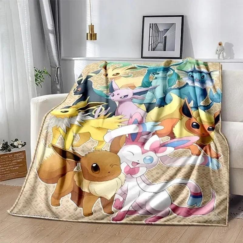 Novo Pokemon Cartoon Anime Flannel Blanket Pikachu Figuras Home Sofá ...