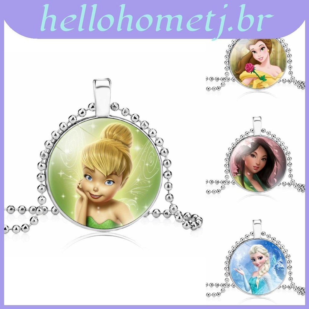 Material Misto Adorável Desenho Animado Princesa Pingente Colar Disney ...