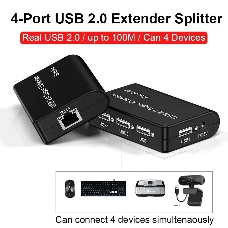 Extensor De Rede USB 2.0 Real De 4 Portas Por RJ45 Cat5e Cat6 Cabo ...