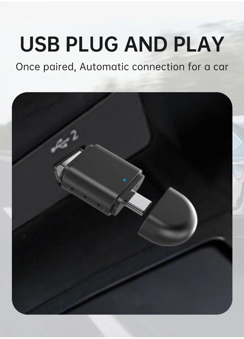 Carplay Sem Fio 2 Em 1 Android Auto Apple Adaptador Mini AI Box Plug And Play WiFi USB Tipo C ...