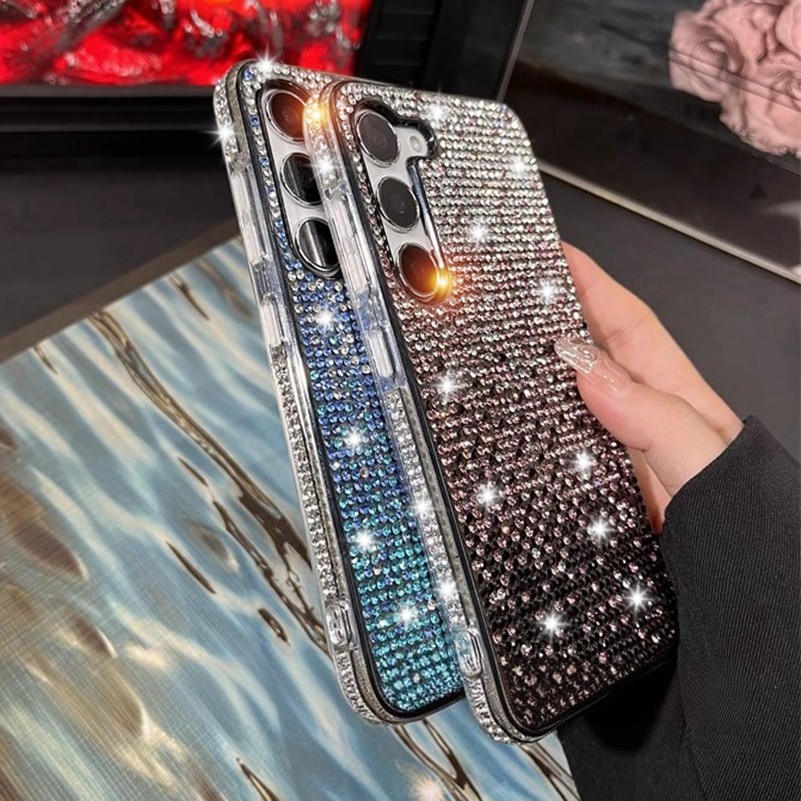 Capa De Luxo Gradiente De Diamante Completo Para Samsung Galaxy S24 S23 Ultra S21 S22 S20 S10 ...