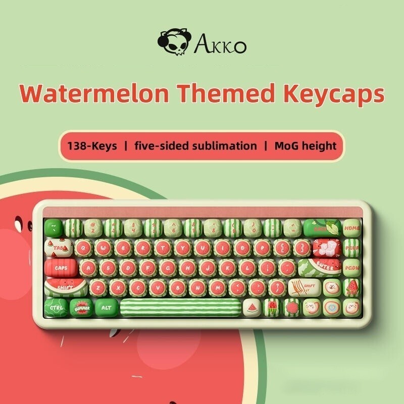 Akko Bun Steamed Watermelon Tema Keycap Personalizado Mog 138key ...