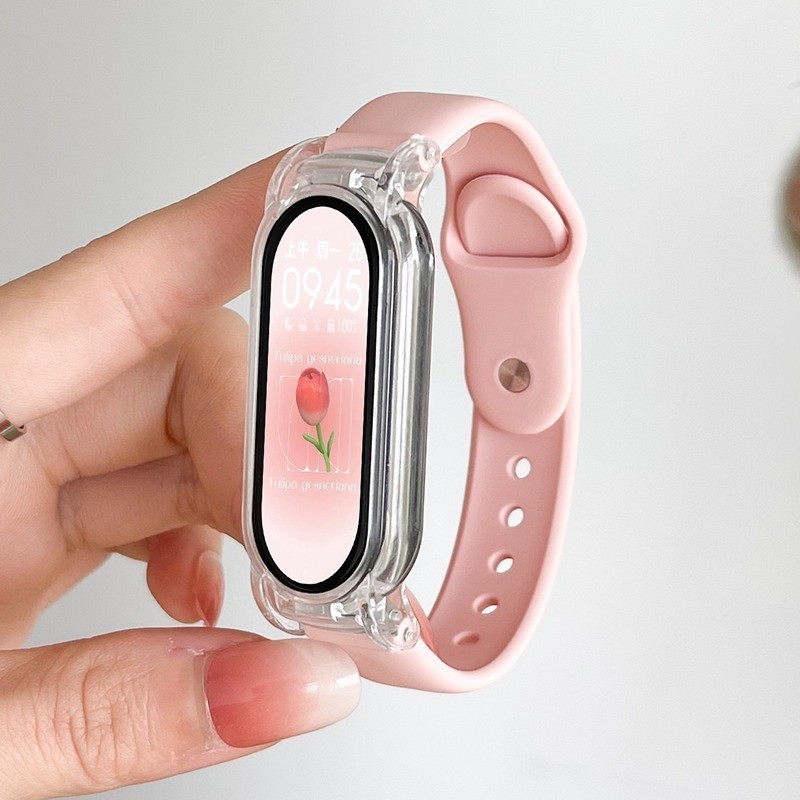 Pulseira De Silicone Macio Para Xiaomi Mi Band 9 8 7 NFC Relógio 5/6/4/3 Moda Esporte Miband ...