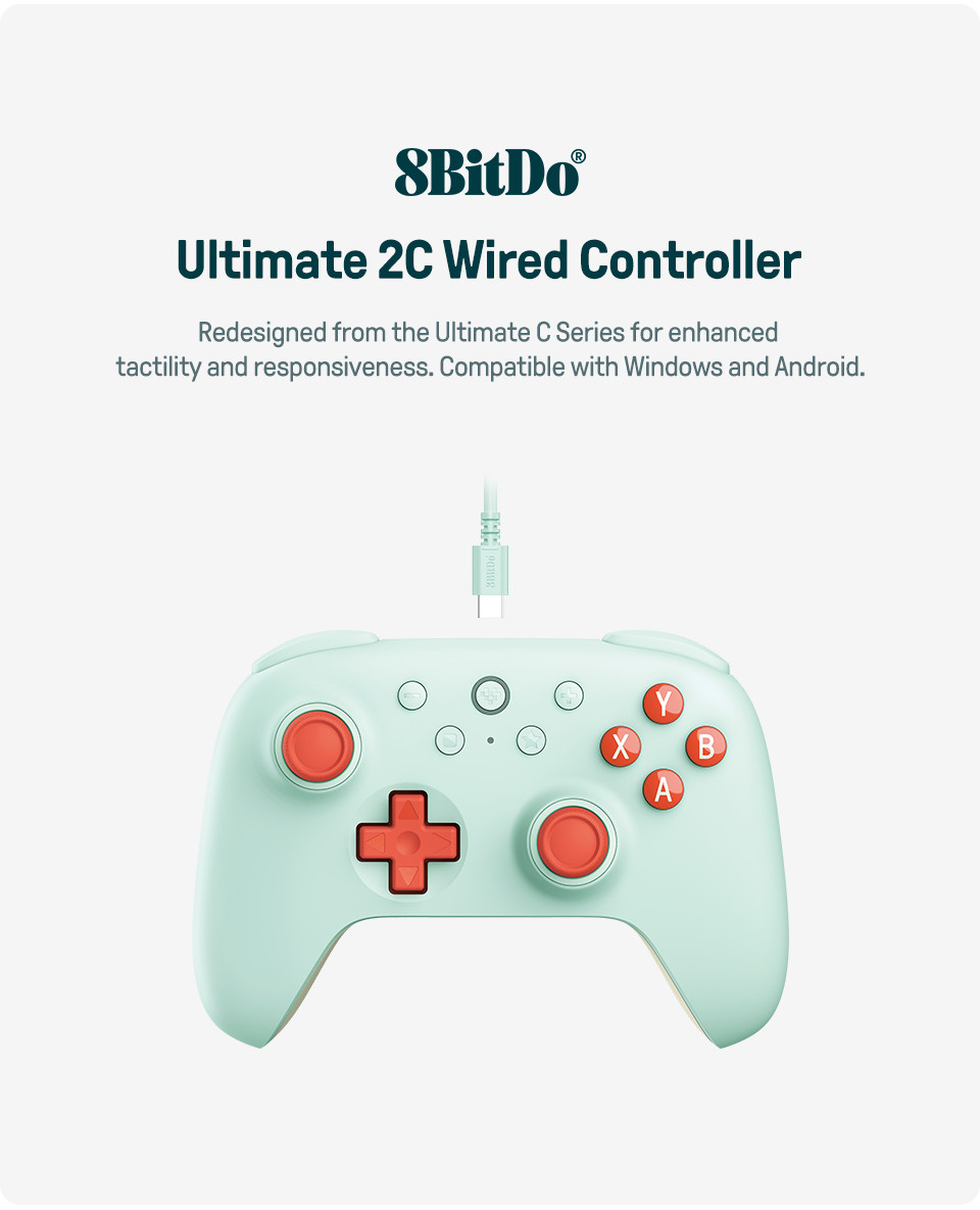 8BitDo-Novo Controlador De Jogos Com Fio 2C Ultimate Para PC , Windows ...
