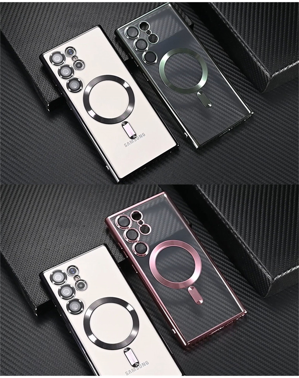 Capa Clara Para Samsung Galaxy S24 FE S23 S22 S21 S20 Plus Nota 20 Ultra S20FE S21FE S24FE S23FE ...