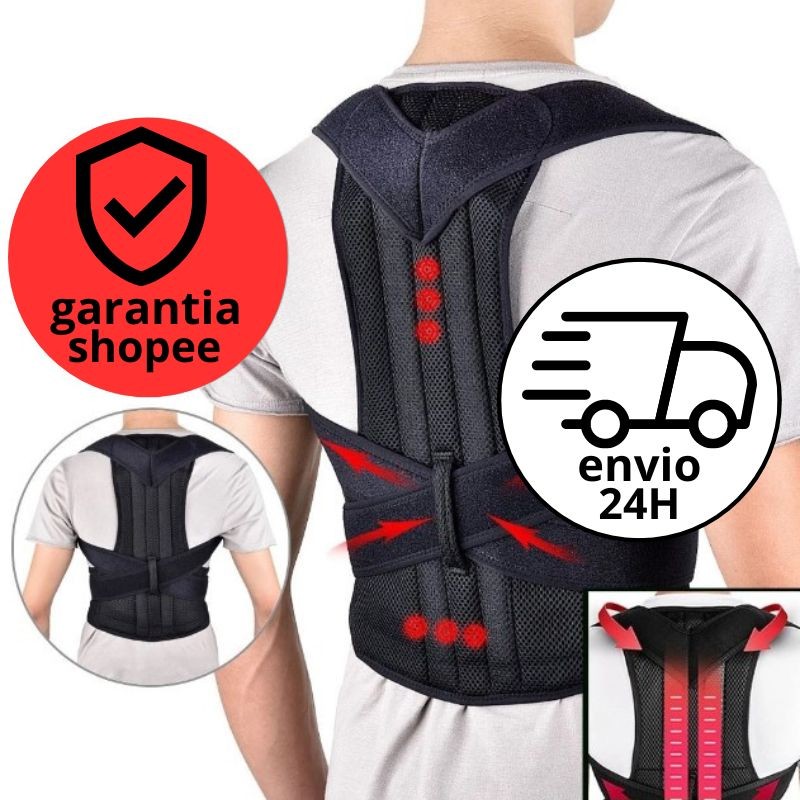 Cinta Colete Unissex Reforcada Corretor Postural Coluna Lombar Forte ...