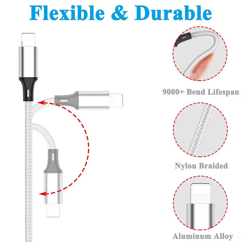 Cabo Carregador Multi USB 3 Em 1 De Carregamento Múltiplo De Alumínio E Nylon Com Conexão Tipo C ...