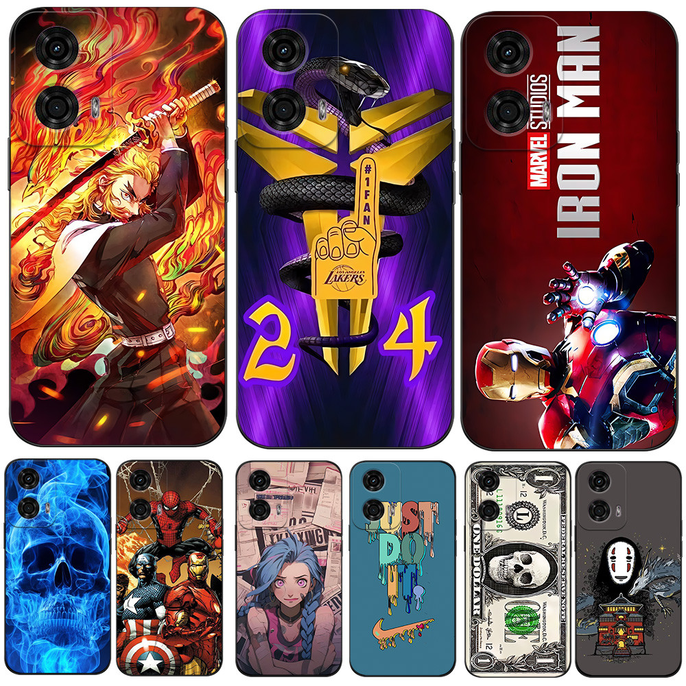 Capa Para Motorola MOTO G34 5G De Silicone Macio Preto Tpu Super Herói ...
