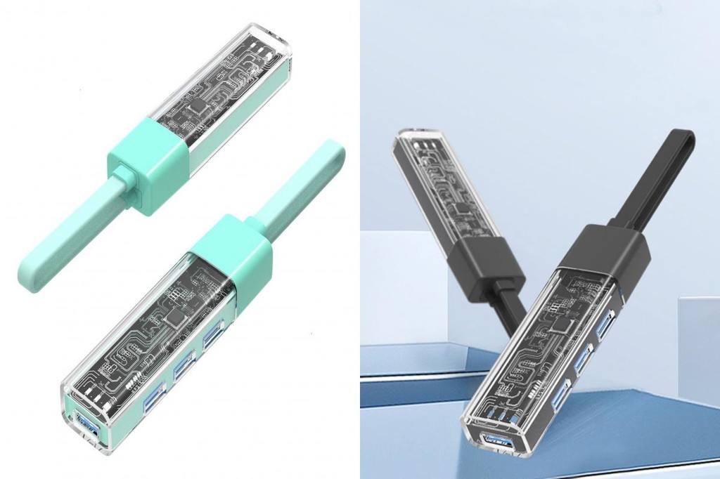 Dual-head Usb-c Adapter Usb Splitter 4-in-1 Hub Docking Station with ...