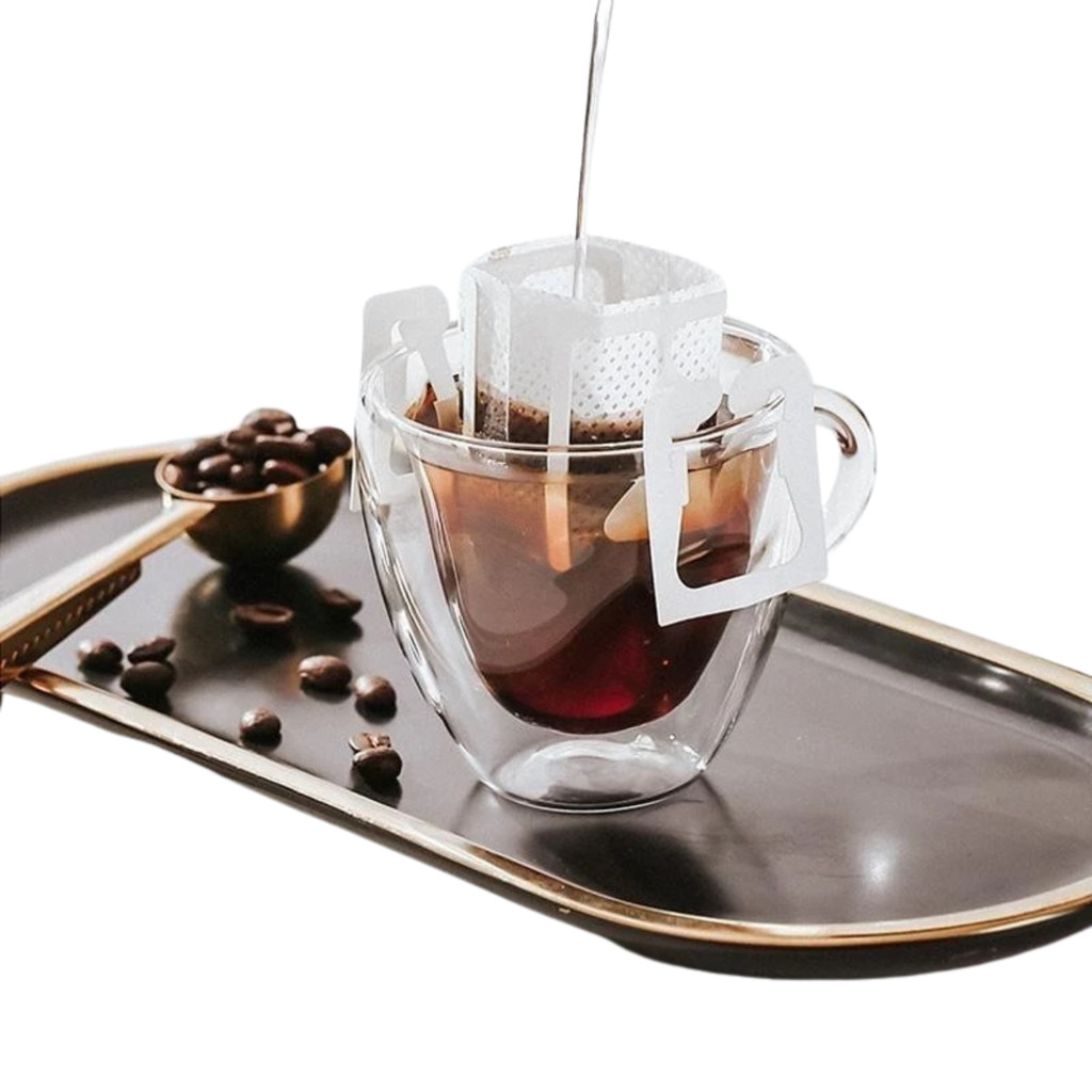 1 Pacote de 50 Filtros de Café Individuais Portáteis com Alça para Copo ...