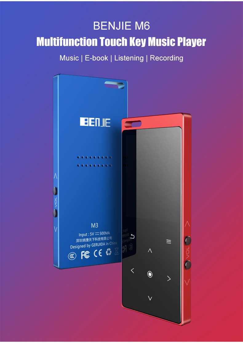 BENJIE M3 Bluetooth MP3 Sem Versão De Memória Integrada Suporte Para Cartão SD HiFi Sound Audio ...