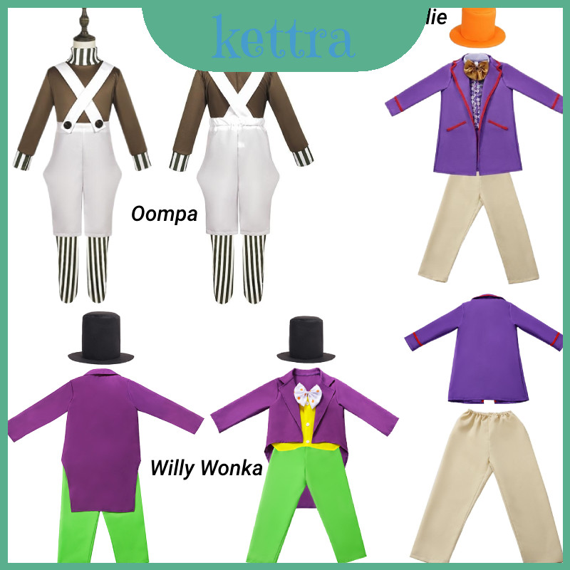 Qualidade Premium Charlie E A Fábrica De Chocolate Willy Wonka Oompa Suit Cosplay | Shopee Brasil