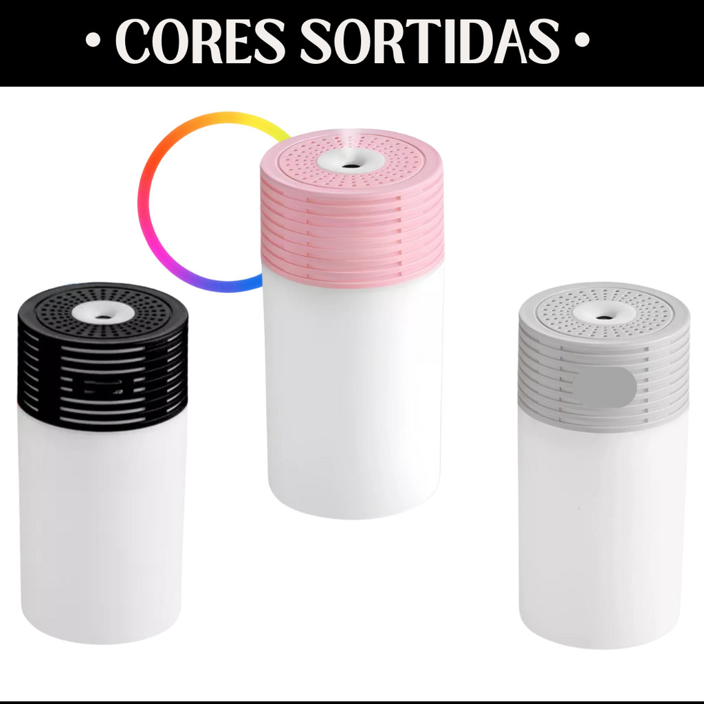 Umidificador BM-055 Bivolt - 300ml LED - (Cores Sortidas) | Shopee Brasil