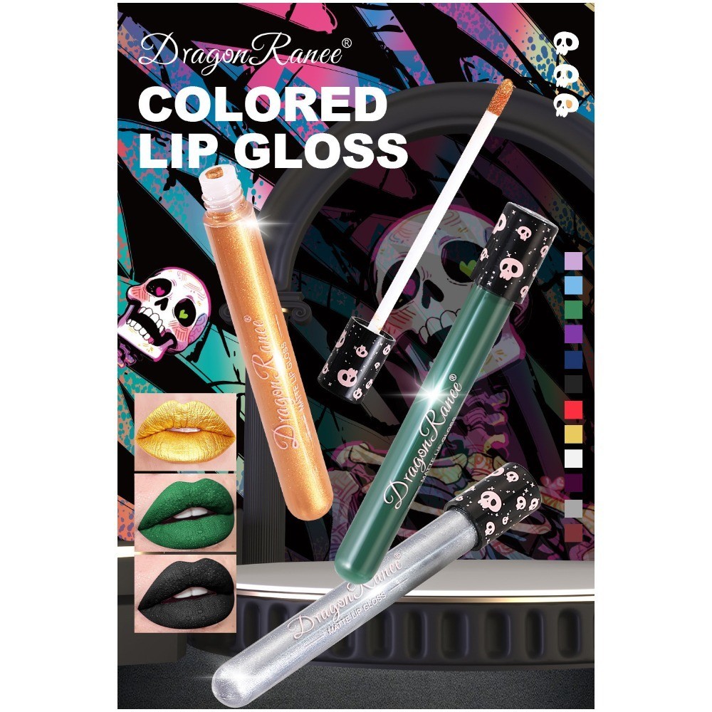 Dragon Ranee 12 Cores Halloween Lip Gloss Maquiagem Preto Verde Roxo ...