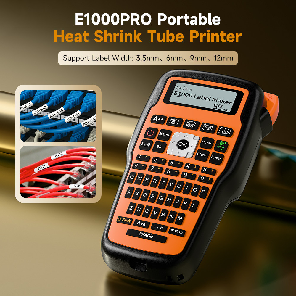 E1000 PRO Portátil Tubo Termo Retrátil Impressora De Etiquetas Industrial | Shopee Brasil