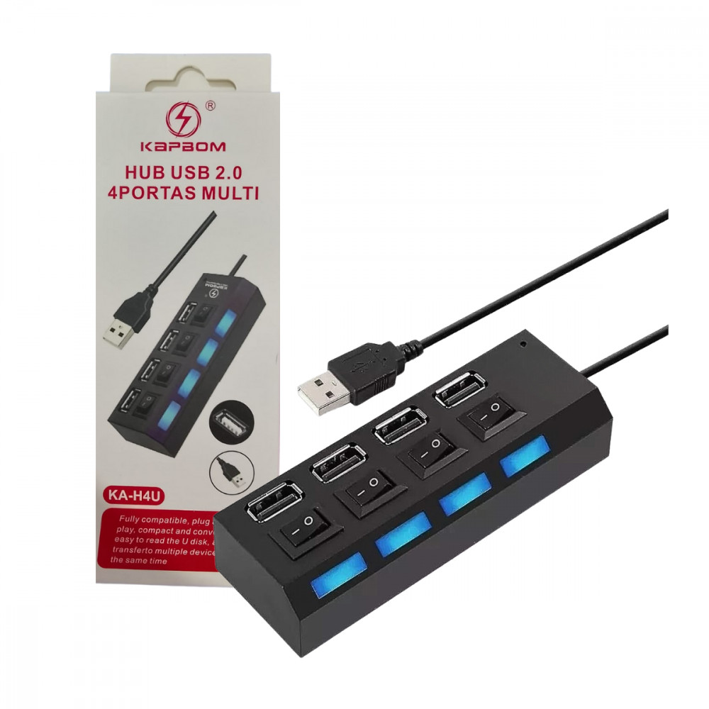 Extensor hub usb 2.0 adaptador 4 portas notebook computador | Shopee Brasil