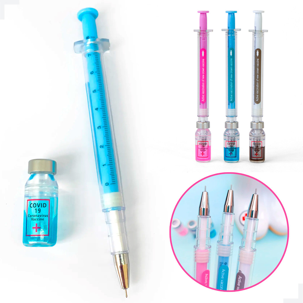 Kit 3 Canetas Seringa Covid-19 Vacina Injeção - Importada | Shopee Brasil