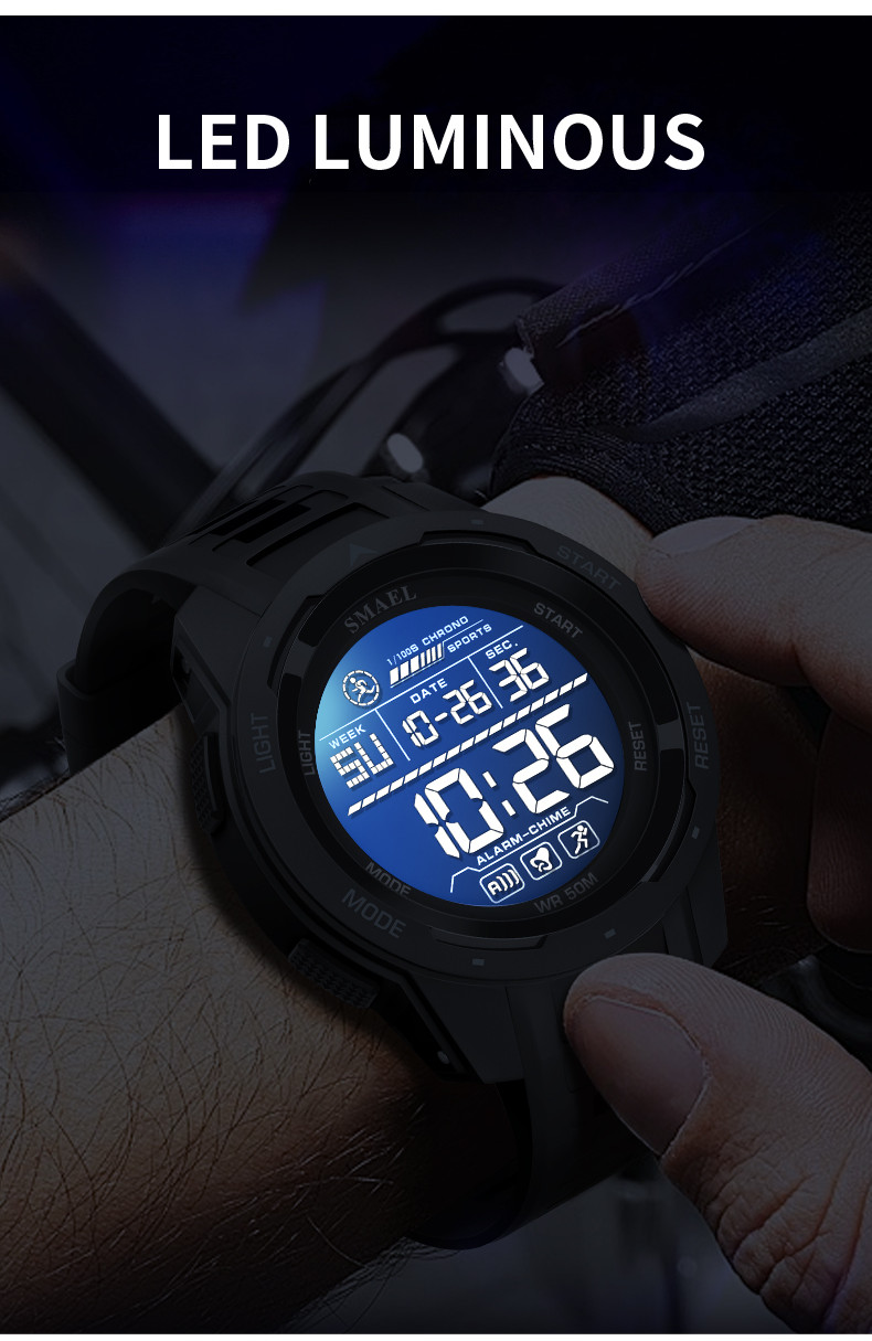 SMAEL 8105 Relógio À Prova Dwaterproof Água Digital Luz Cronômetro Para ...