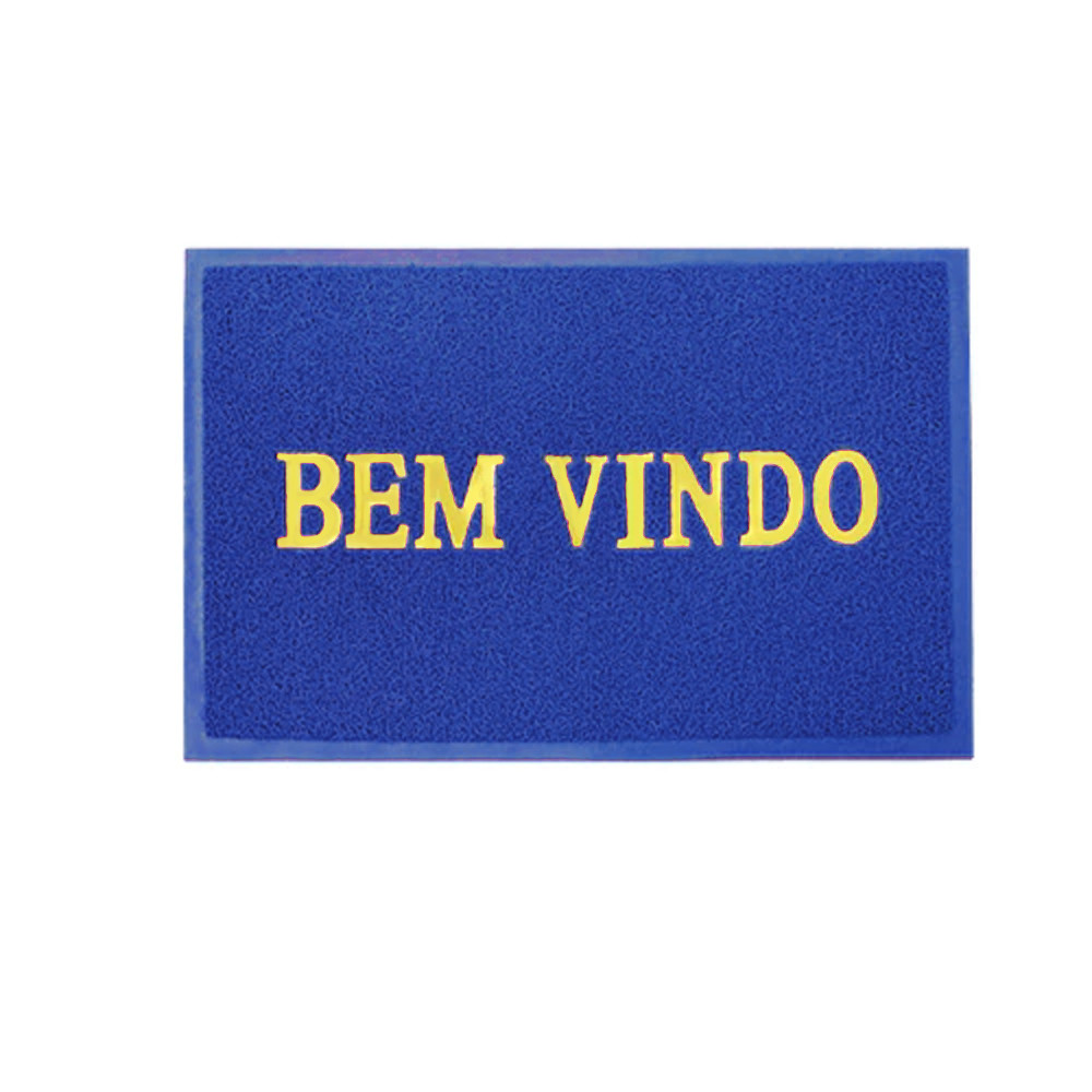 Tapete Capacho Bem-Vindo Emborrachado Anti-Derrapante Azul | Shopee Brasil