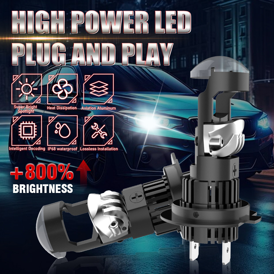 H7 Mini Projetor H7 1 : 1 Sem Fio Para Faróis De Carro Led Projector ...