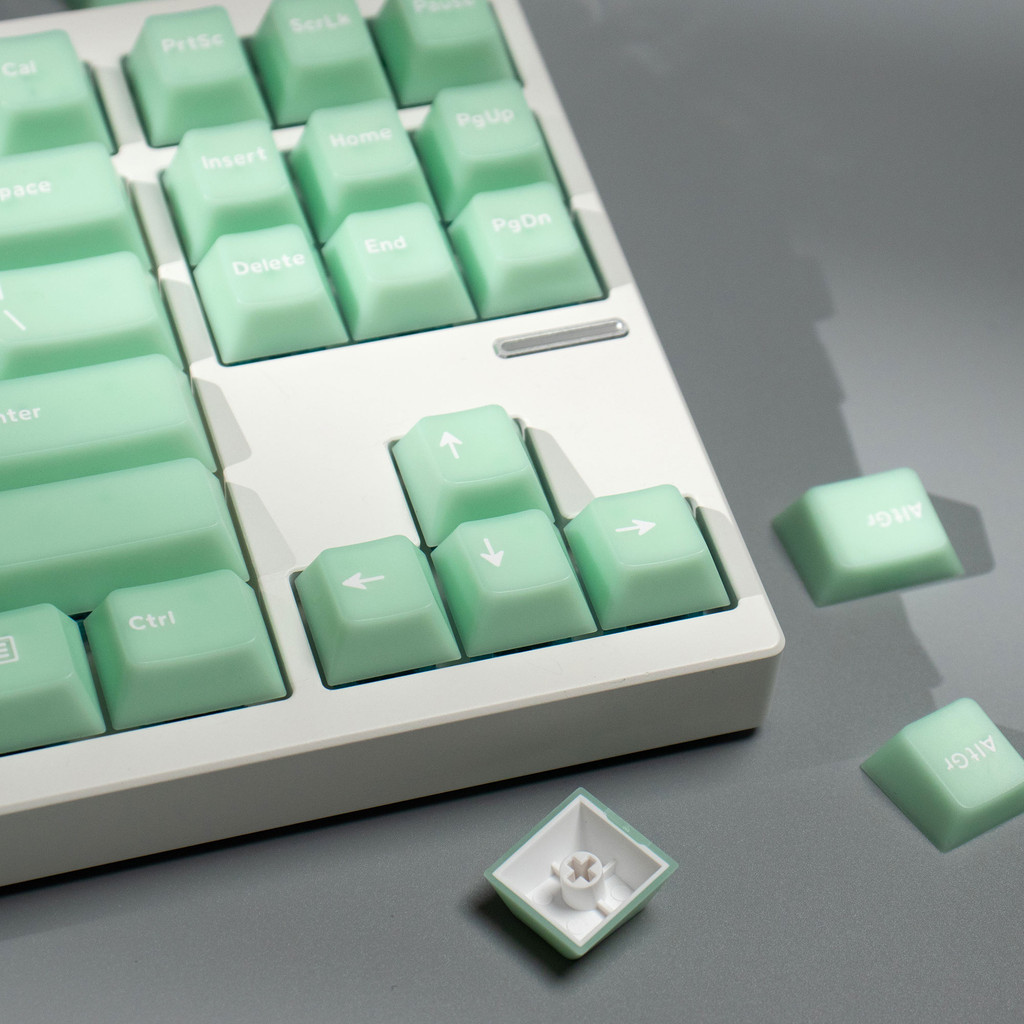 Teclas De Cor Jade Translúcidas PBT Perfil Cereja De Duplo Tiro Com ...