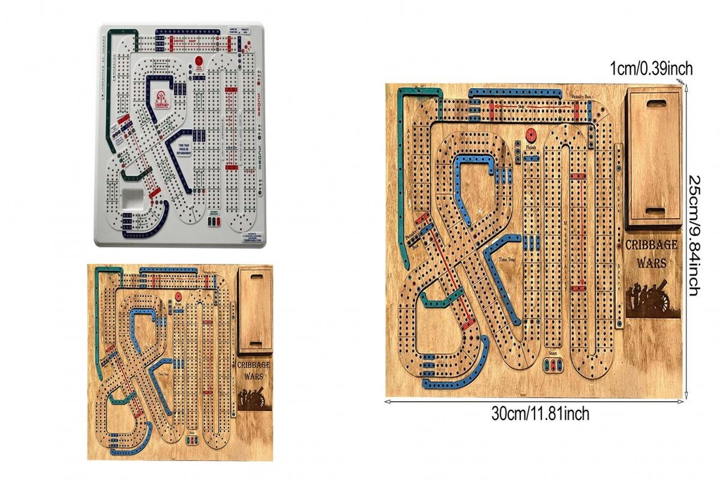 Cribbage Game with Storage Area Continuous Board Fun and Portable for ...