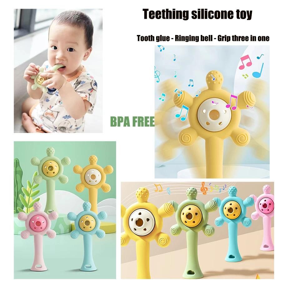 Mordedor de sino de chocalho de mão mastigável de corpo inteiro, brinquedo de chocalho de ...