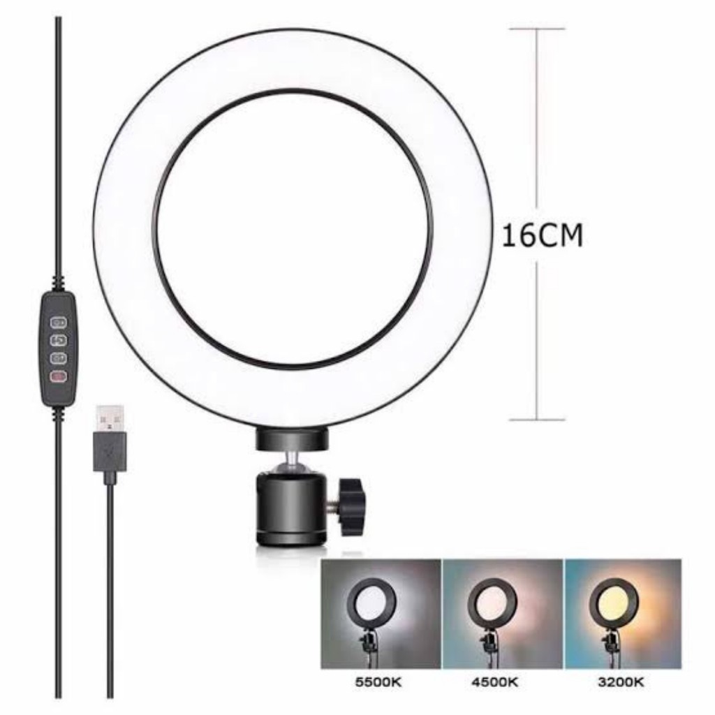 Anel de Luz Ring Light 6 LED para Maquiagem, Selfie, Vídeos com Tripé ...