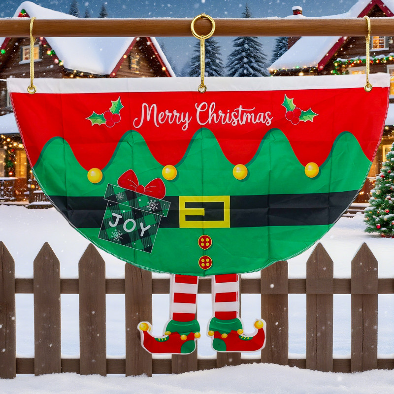 Bandeira Suspensa Com Tema De Natal-Banner De Papai Noel-Para Janela ...