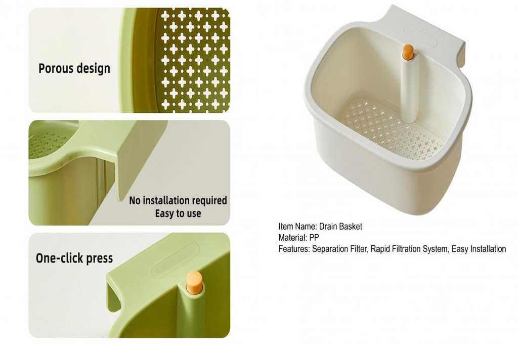 Quick Filtration Drain Basket Residue Storage 2-in-1 with and for Fruit ...