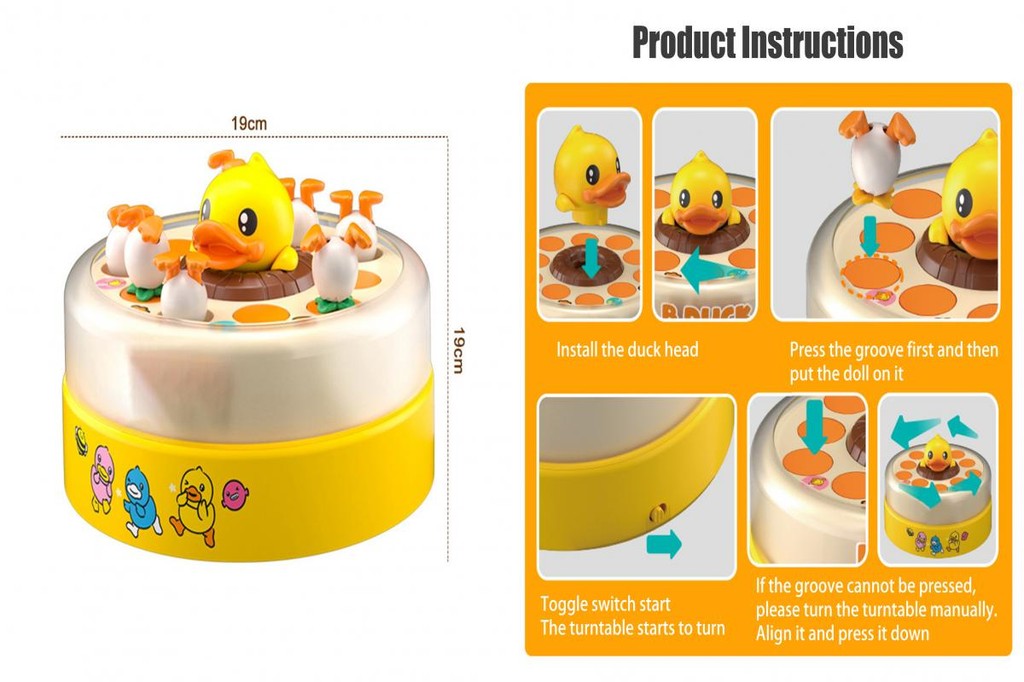 Rotating Bounce Duck Toy Mini Board Game Interactive Egg Launching for ...