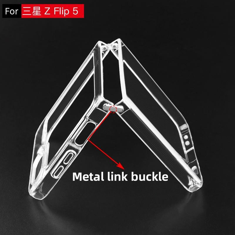 Fivela De Ligação Metálica Transparente Soft TPU Caixa Samsung Z flip 6 ...