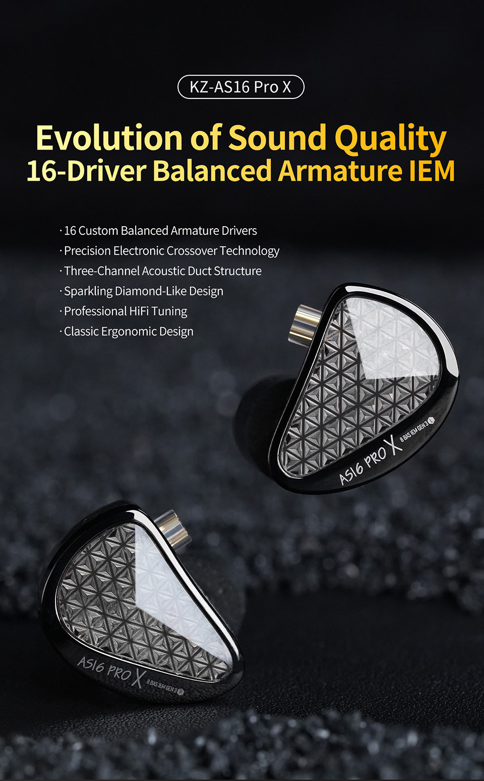 Fone De Ouvido Uareliffe KZ AS16 Pro X Com Caixa De Armazenamento PU ...