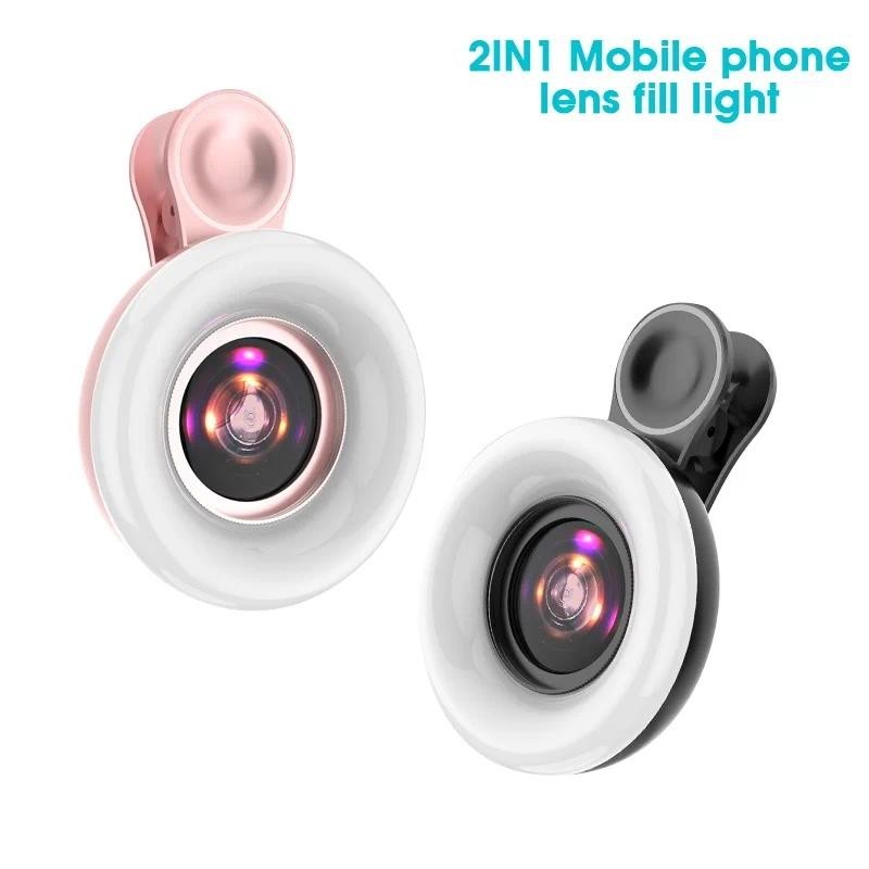 Lente Macro 15X 2 Em 1 Para iPhone Android com LED Preenchimento de ...