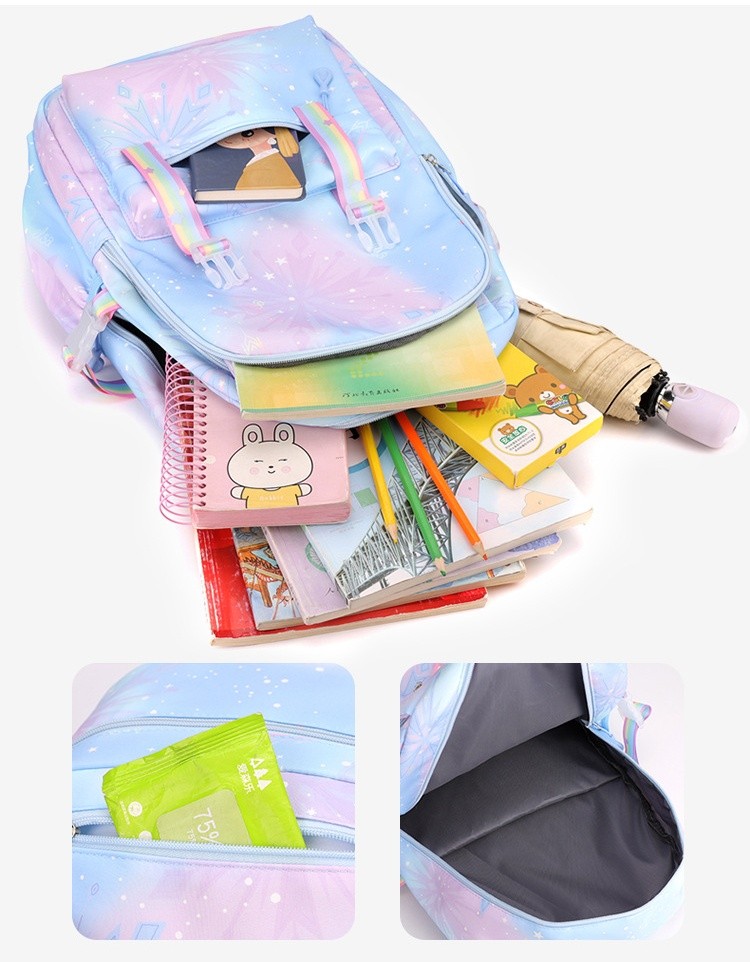 KPOP Demon Hunters Grande Capacidade Estudante Moda Mochila Rainbow ...