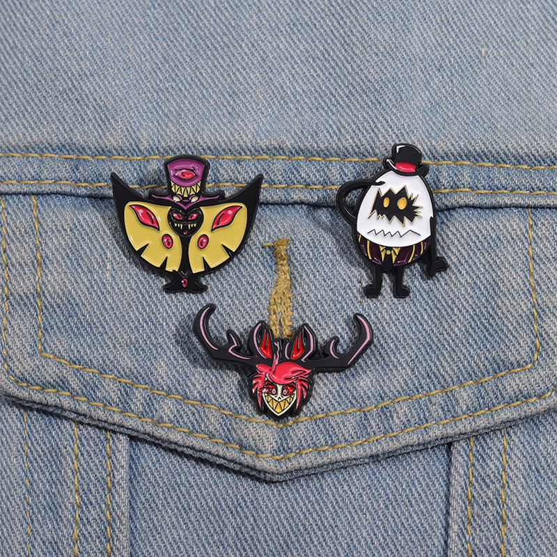 Desenho Animado Alastor Villain Snake Demon Brooch Pins Anime Hazbin ...