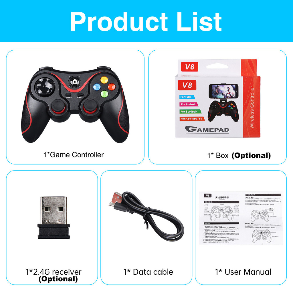 Controlador De Jogo Sem Fio Compatível Com Bluetooth Para Switch/PS3 ...