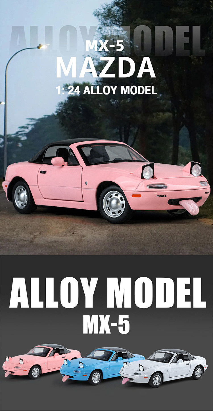 1 : 24 Escala Diecast Mazda Miata MX-5 Convertible Coupe Car Modelos De ...