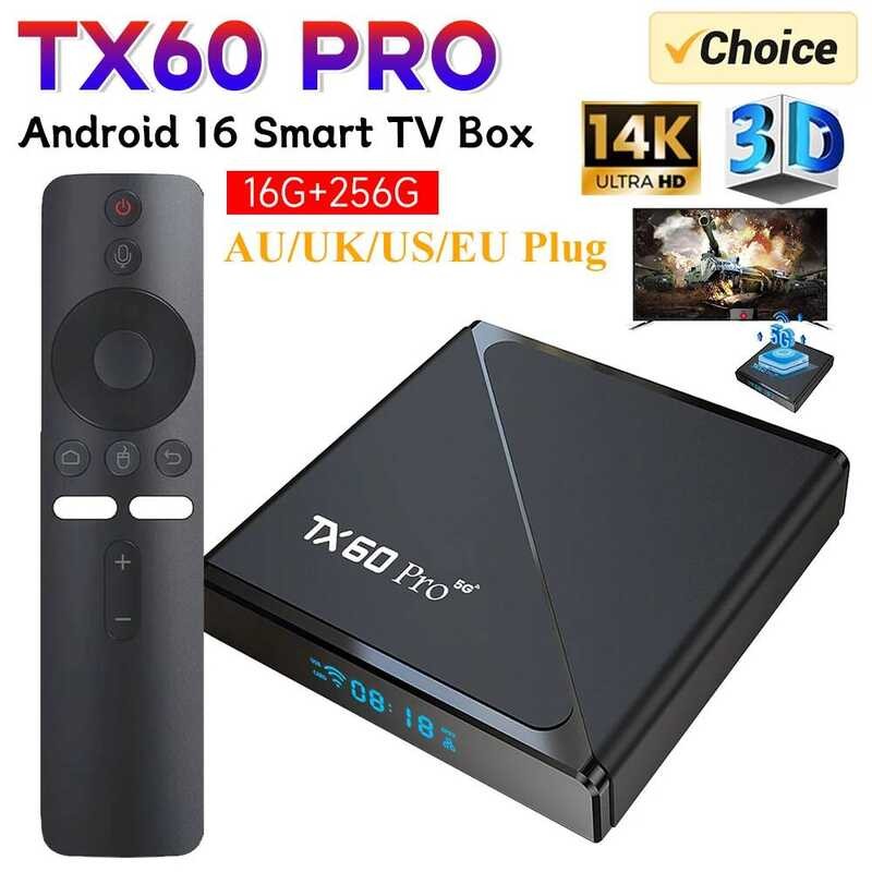 16 Smart TV TX60 Pro 16G 256G Media Player 14K 2.4G/5G Dl WiFi Set Top ...
