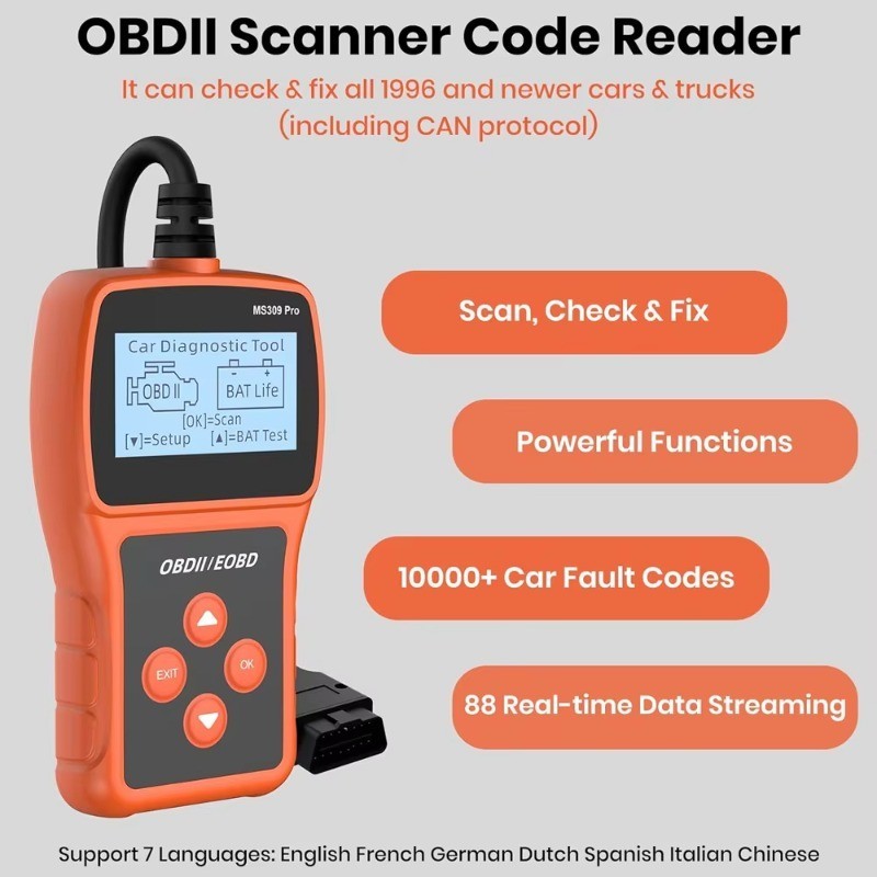 Scanner Automotivo Profissional OBD2 , Leitor De Código De Falha OBD ...
