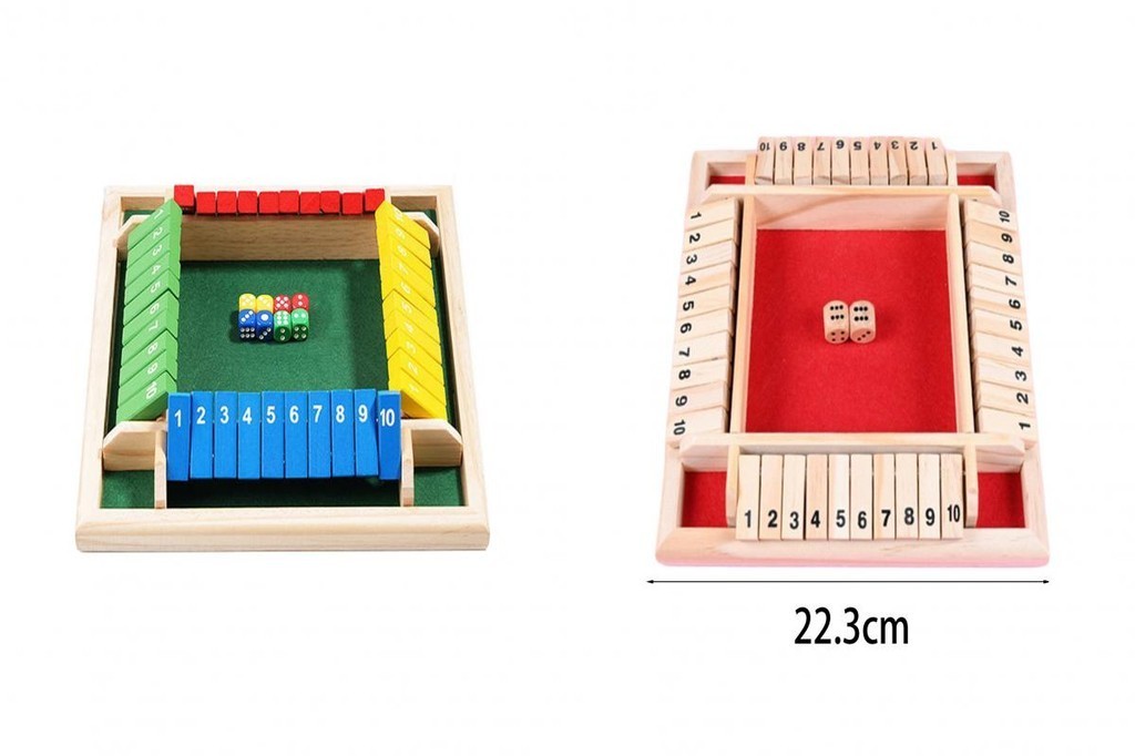 Travel Dice Game Wooden Shut the Box with 2/4 Fun Math Strategy for ...