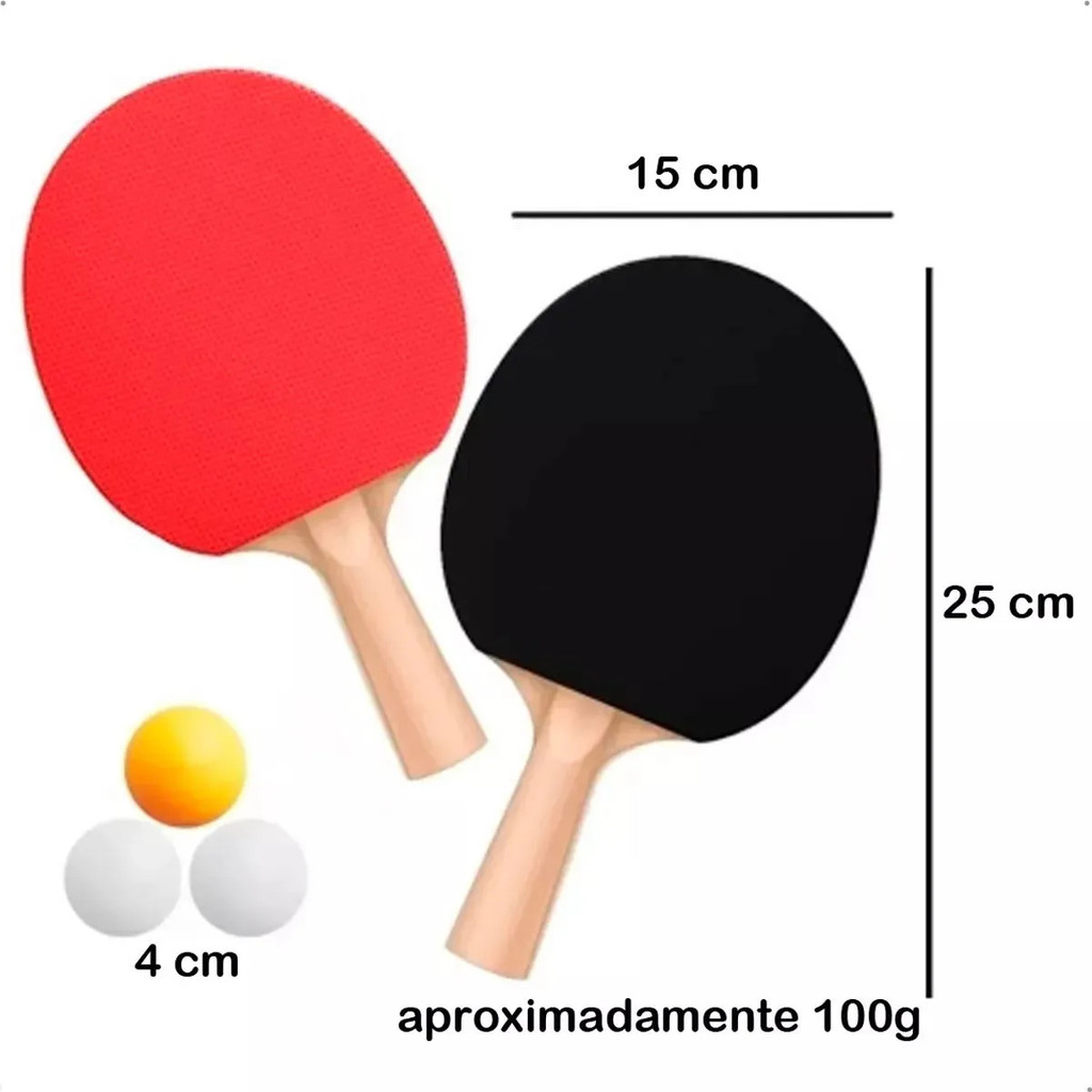 Kit 2 Raquete Tenis De Mesa Ping Pong Lisa 3 Bolinhas | Shopee Brasil