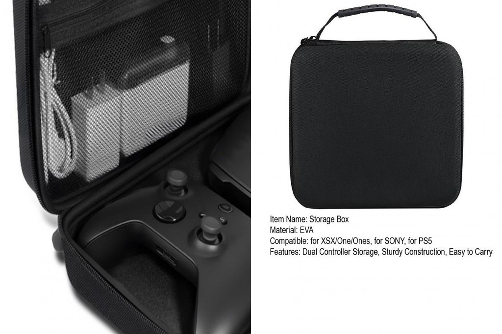Dual Controller Carrying Case Zippered Portable Storage Box for Xbox ...